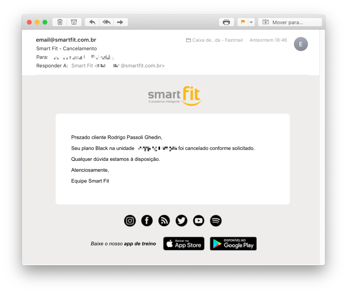 Consegui cancelar o contrato com a Smart Fit via internet, sem sair de ...